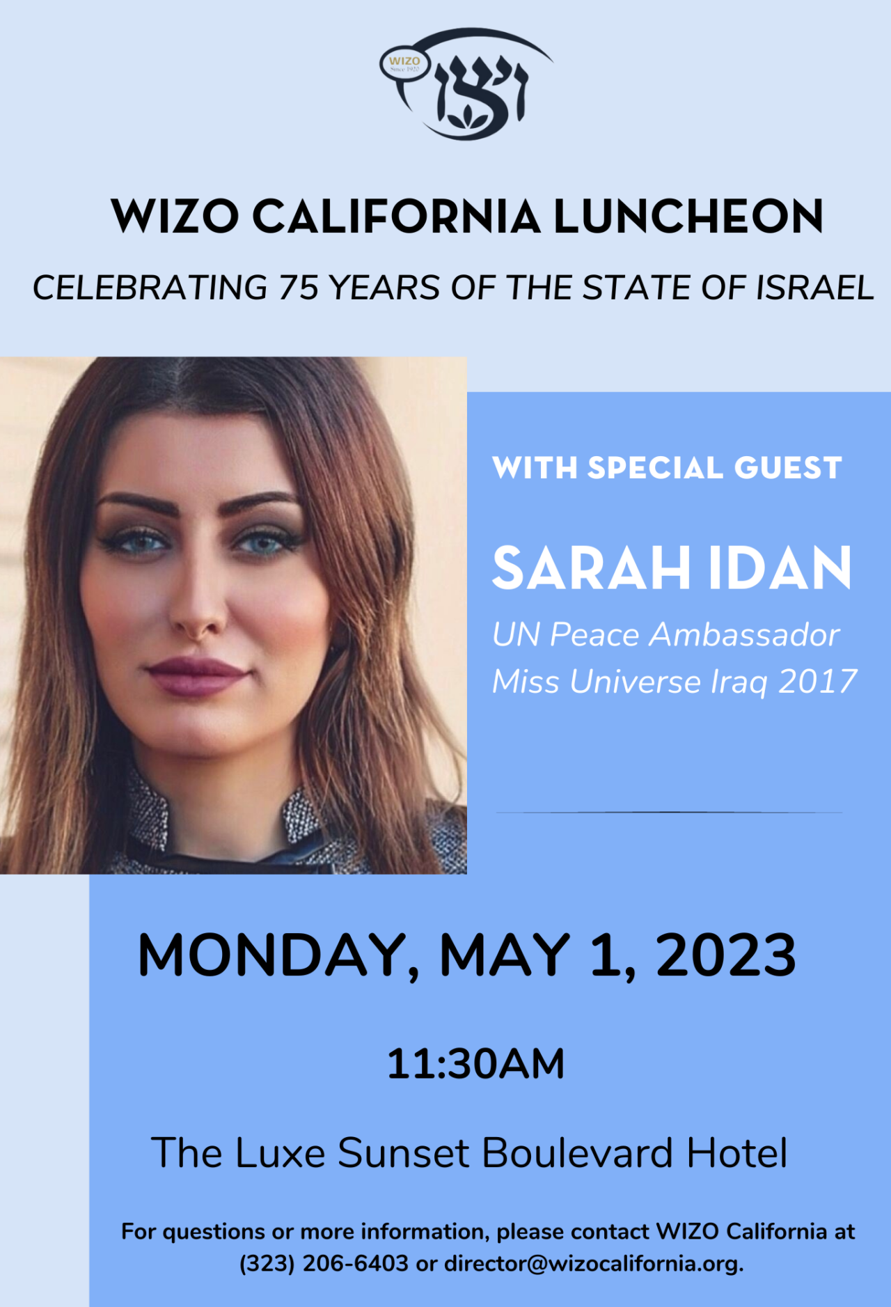 Lunch with Sarah Idan - WIZO California - Women’s International Zionist ...